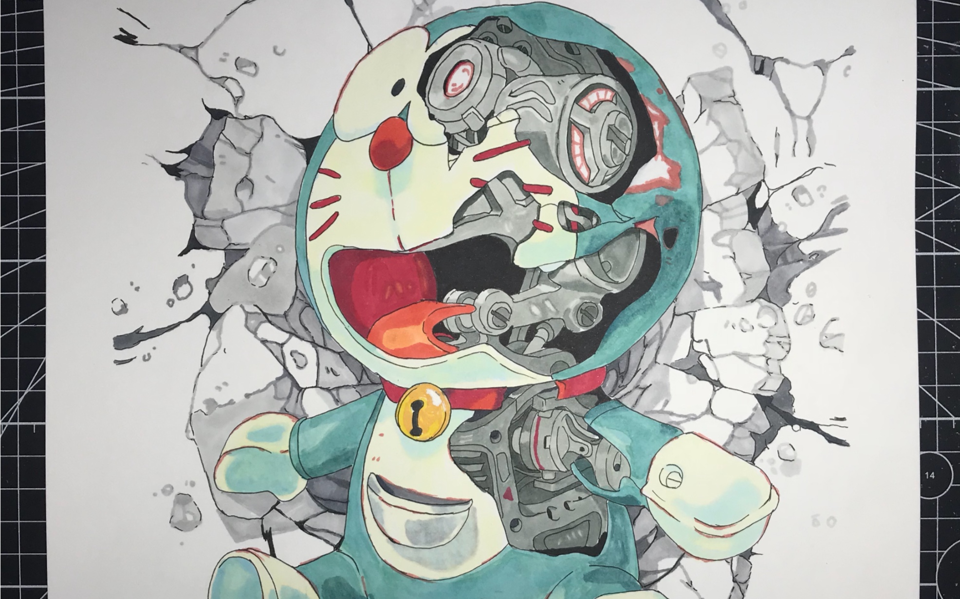 马克笔临摹哆啦A梦