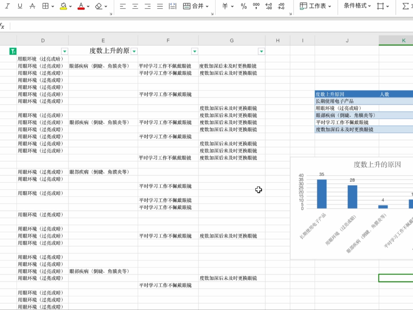 调查问卷整理制作统计图