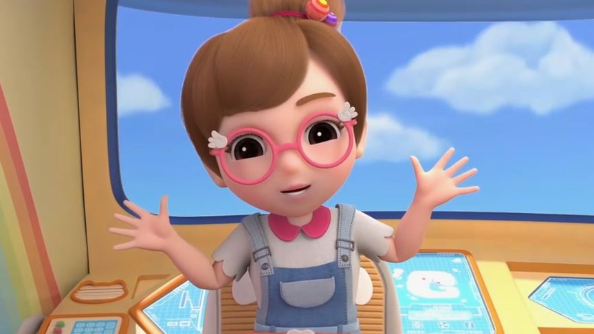 百变校巴:今天大家要去公园画金鱼,大家可开心了,希望快点画上