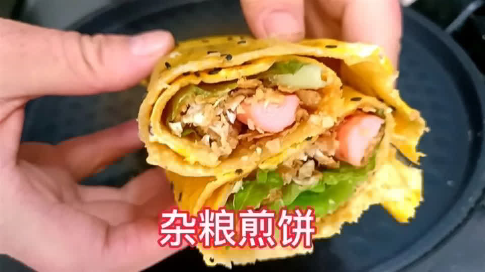 家庭版的杂粮煎饼,面糊比例和制作方法都在这里