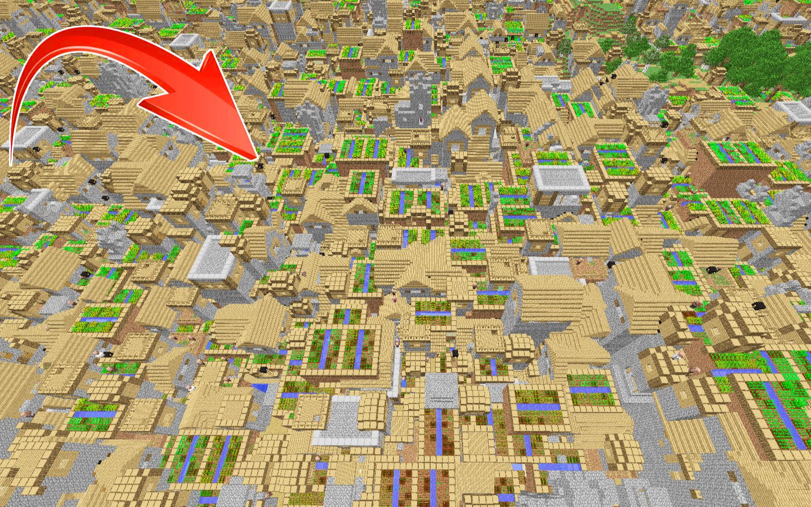 我的世界:史上最大的村庄种子,资源多到做梦都会笑醒!