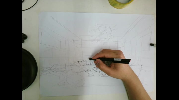 室内手绘 客厅线稿