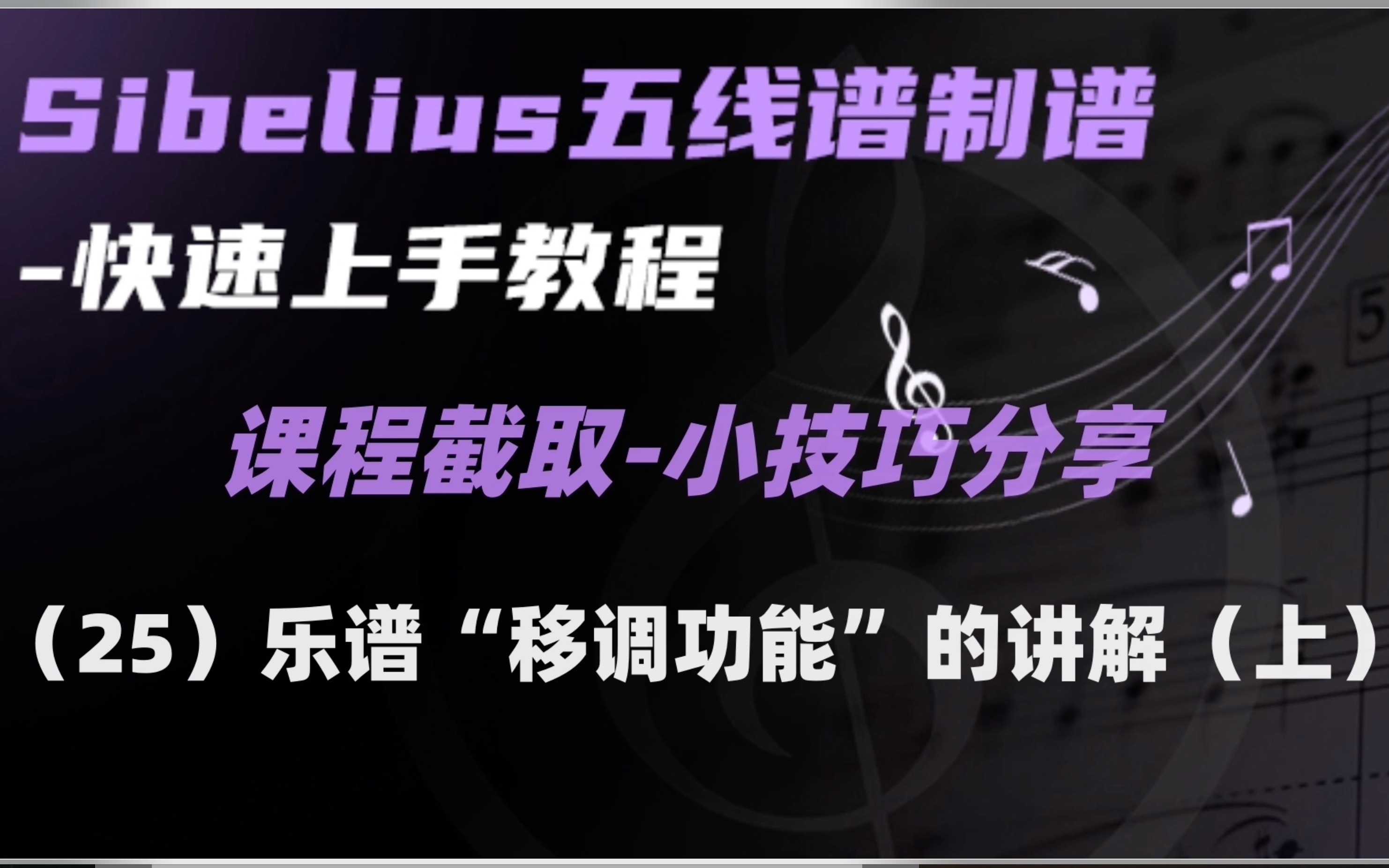Sibelius教程之小技巧分享-(25)乐谱移调功能的讲解(上)
