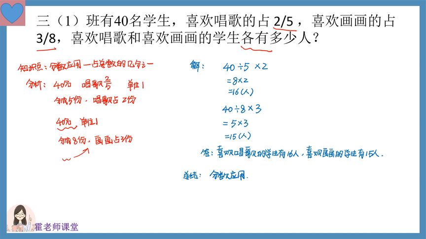 六年级数学-分数应用-占总数的几分之几