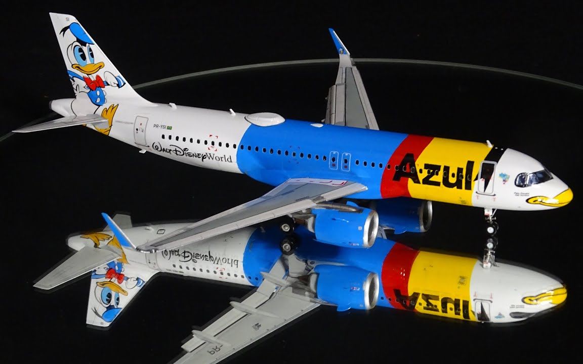 红星Zvezda 1/144 空客A320neo PR-YSI 唐老鸭彩绘飞机模型制作