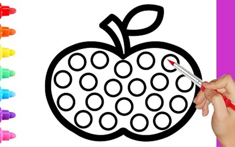 简笔画儿童画-如何为孩子们画一个苹果