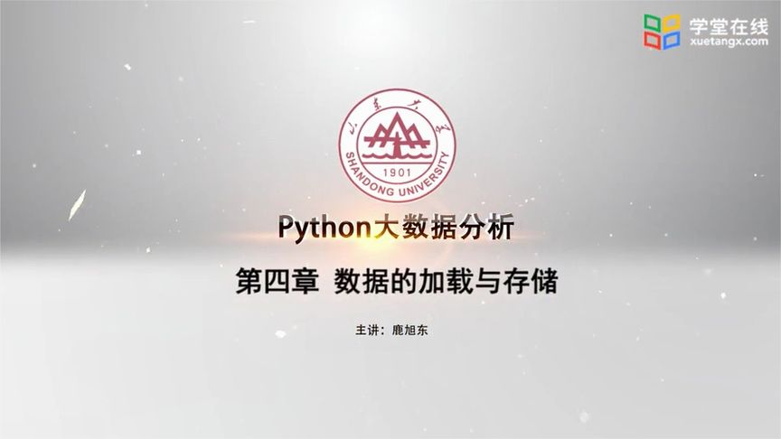 山东大学公开课 《Python数据大分析》_P23[4.2.1]数据加载和存储