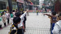 喜阳洋幼儿园大班体育活动《有趣的套圈》