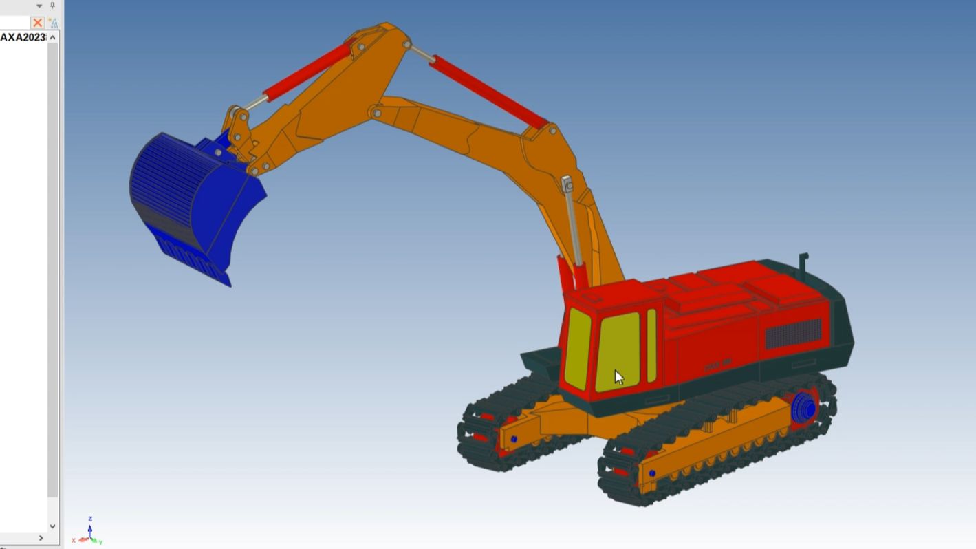 CAXA 3D实体设计-挖掘机建模速览~入门3D,建模-装配-约束.这一套...