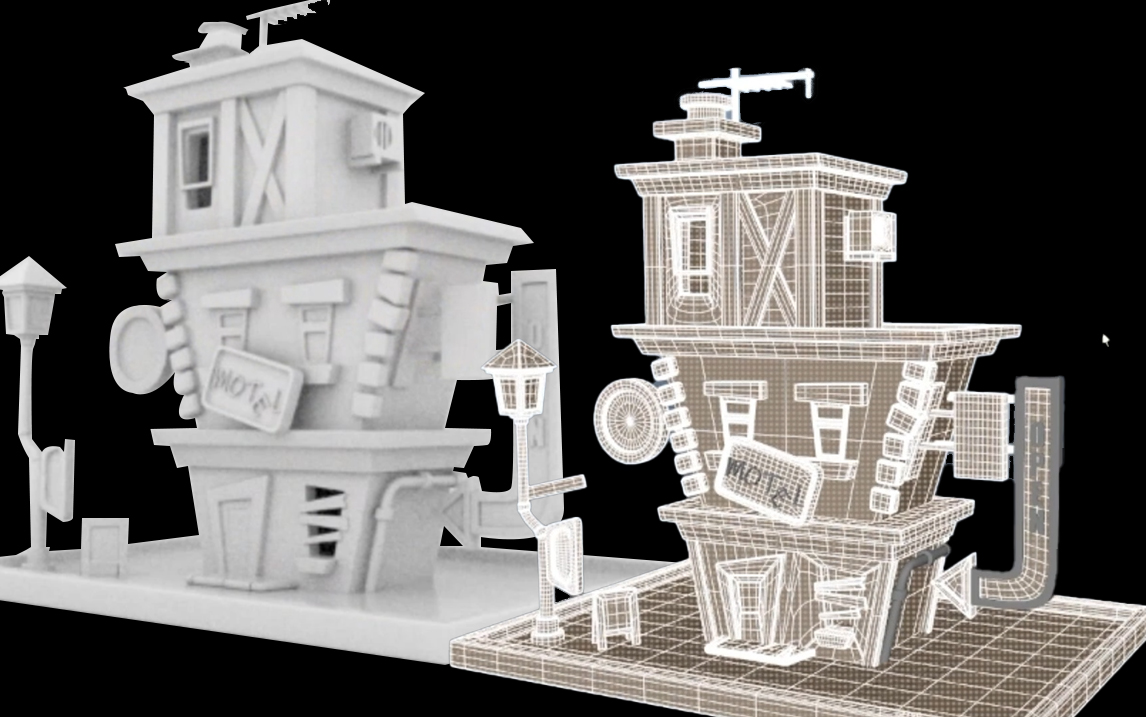 【maya建模】场景房子模型制作全流程案例教学,3D场景建模