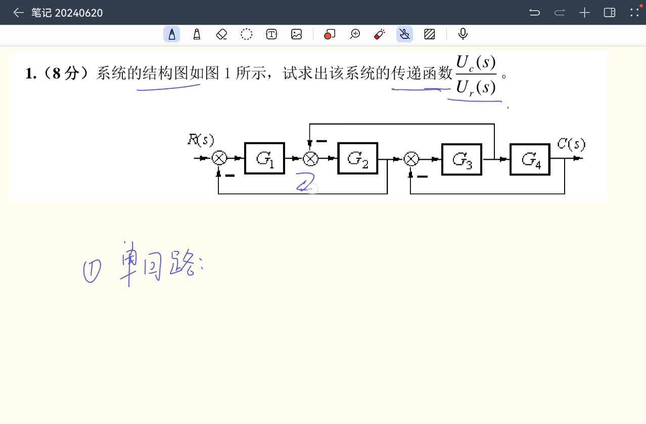梅逊增益公式求传递函数关于两两不接触回路易错点