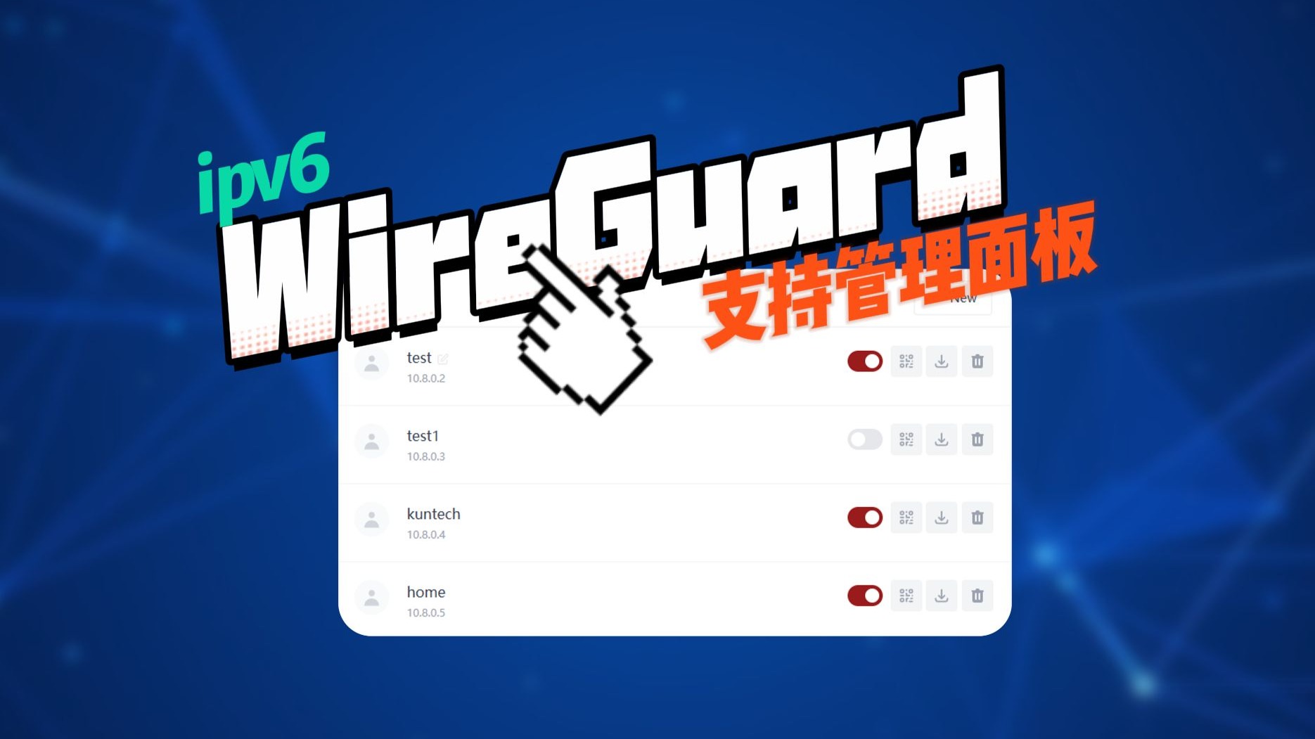WireGuard 公网IPv6+远程访问NAS、带管理面板、支持ipv4和ipv6双栈...