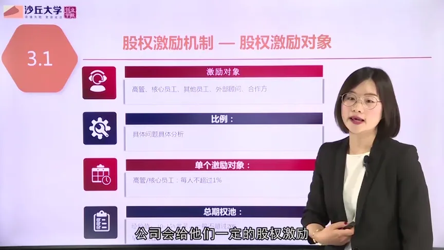 对股权激励的对象,要把握好股权激励的比例,一般不超过1%