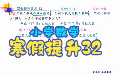 分数应用题,如何统一单位“1”思路很关键,这种思路值得大家看看。