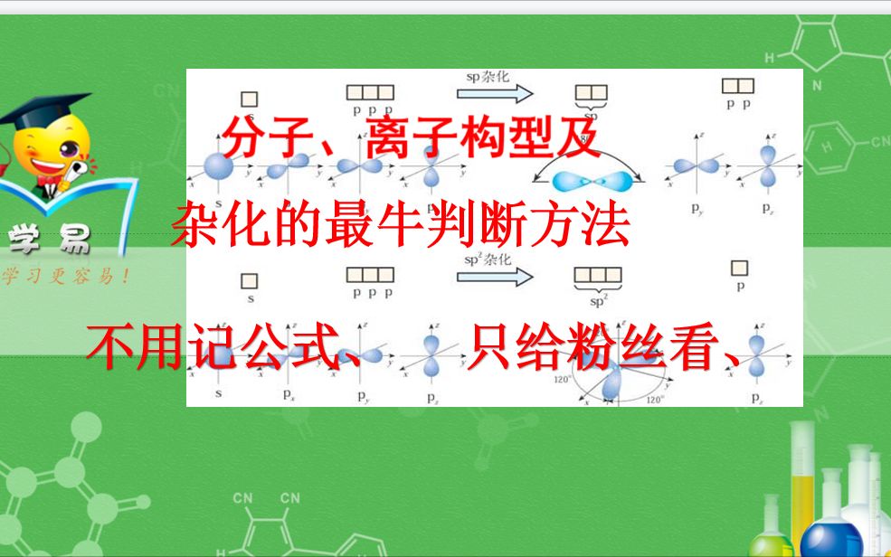 高中化学有关杂化方式和分子离子构型的判断、大招最牛判断方式不用...