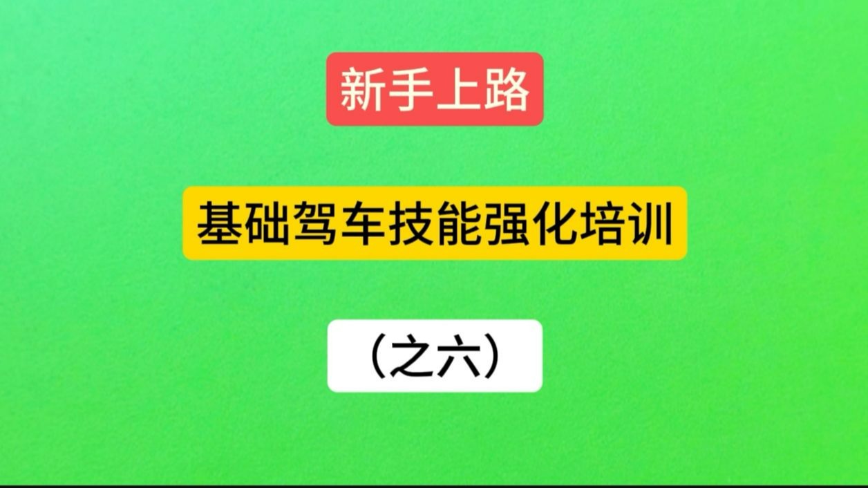 新手上路,基础驾车技能强化培训,之六