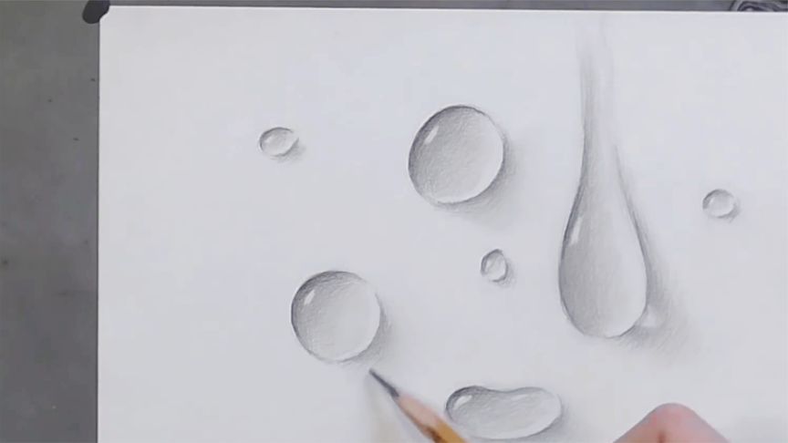 小婉的绘画课03:各种形态水滴的画法,十分钟全部教给你