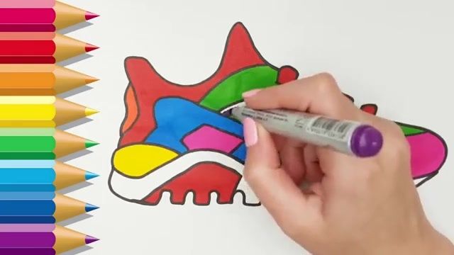 亲子涂色简笔画:我的运动鞋