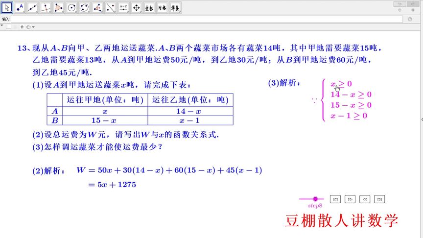 八年级下,一次函数专题,经典例题选讲应用题