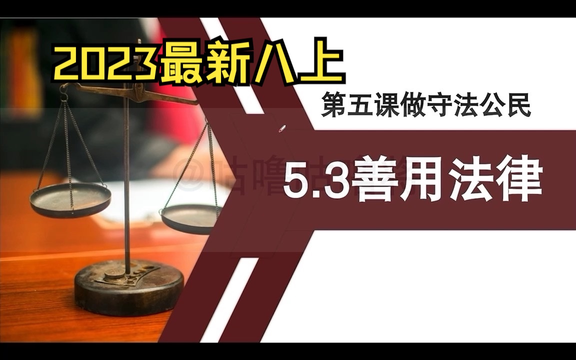 【2023八上】初中道德与法治/初中政治 第二单元第五课5.3善用法律