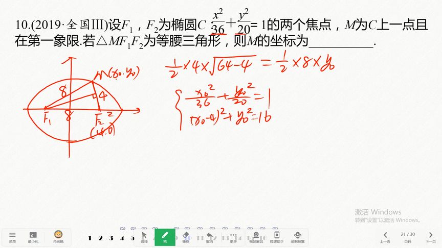 课堂节选:椭圆几何性质
