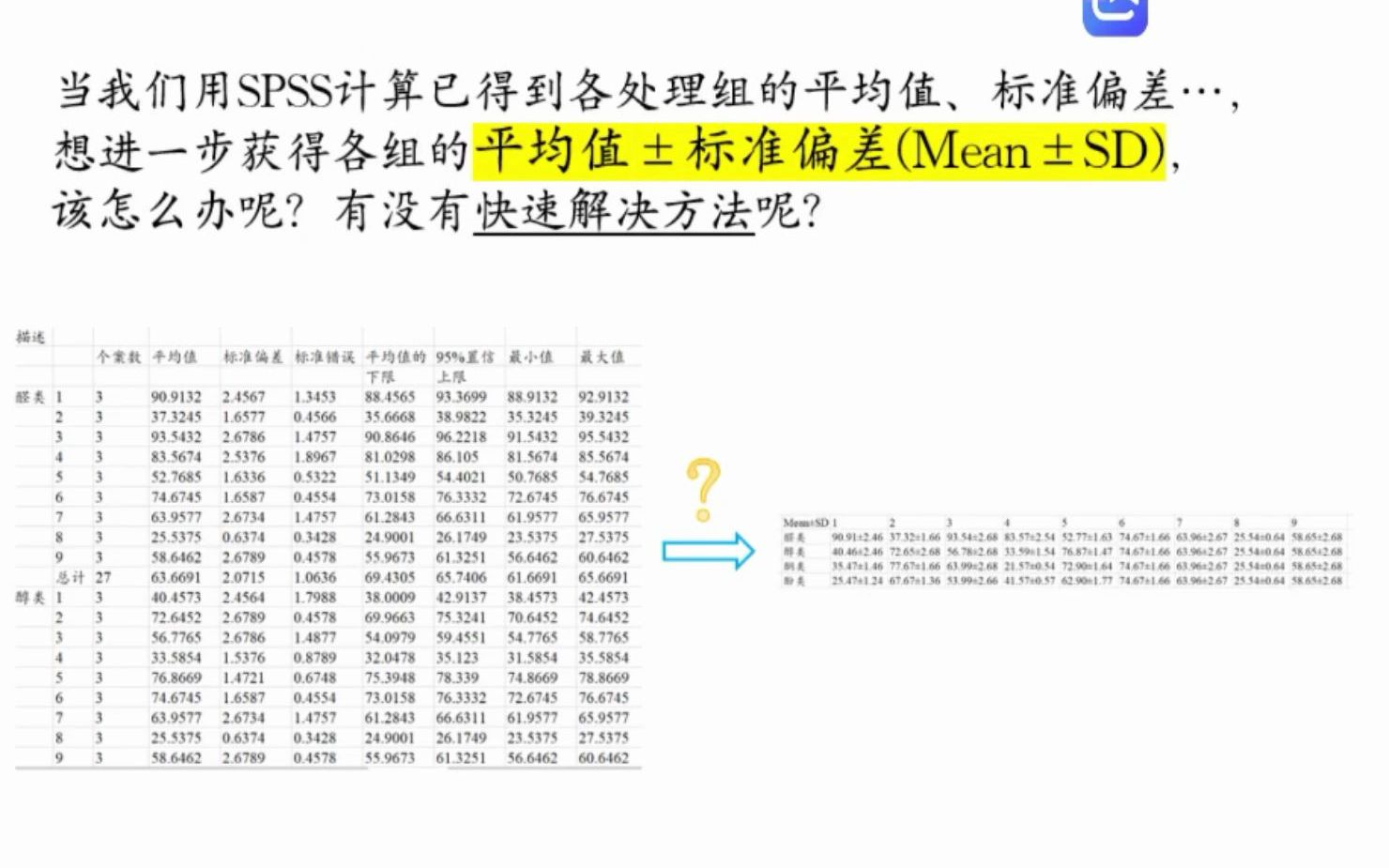 科研小tips(1):运用Excel函数之快速获得平均值±标准偏差(Mean±SD)