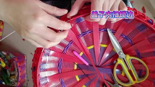 传承手工编织纯手工编织手提篮子每天分享手工编织教程盖子内扣锁边