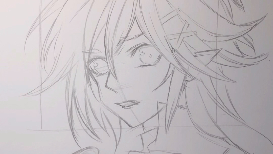 【手绘】粉丝邀请了三次画凹凸世界莱娜绘画教程,起形勾线。