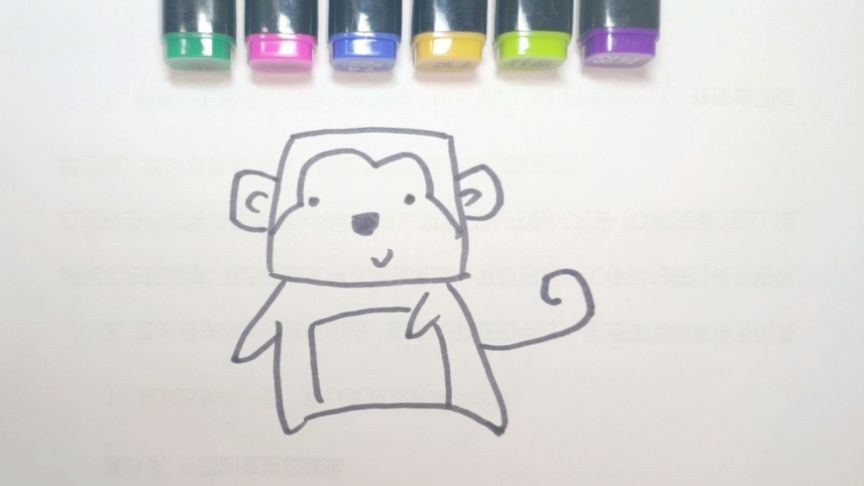 简笔画教程 憨憨小猴子 可爱又简单 动物简笔画 一起来画吧