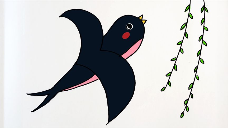 小燕子的简单画法,用数字3就能画出来