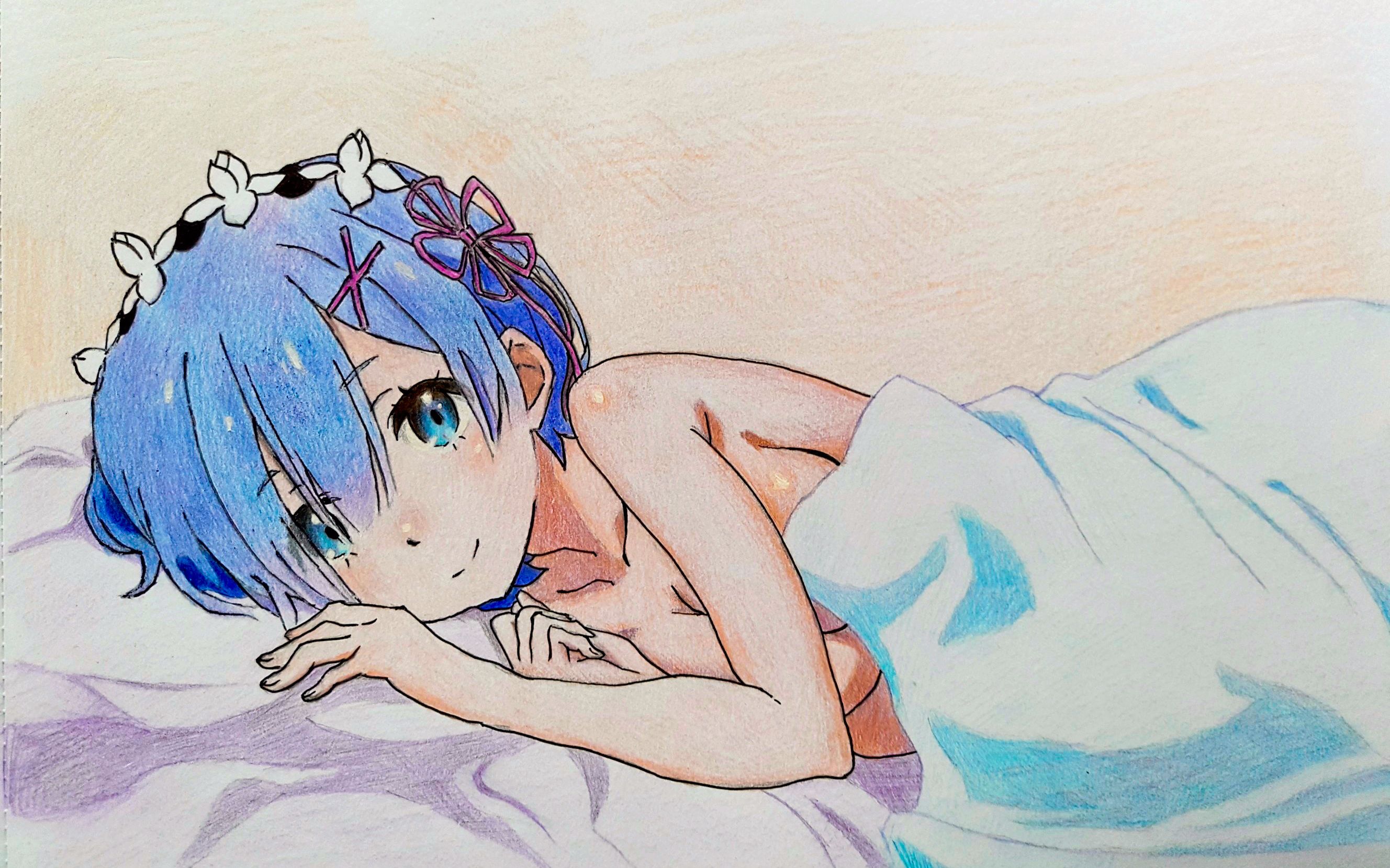 【彩铅】用彩铅画一只超可爱的蕾姆