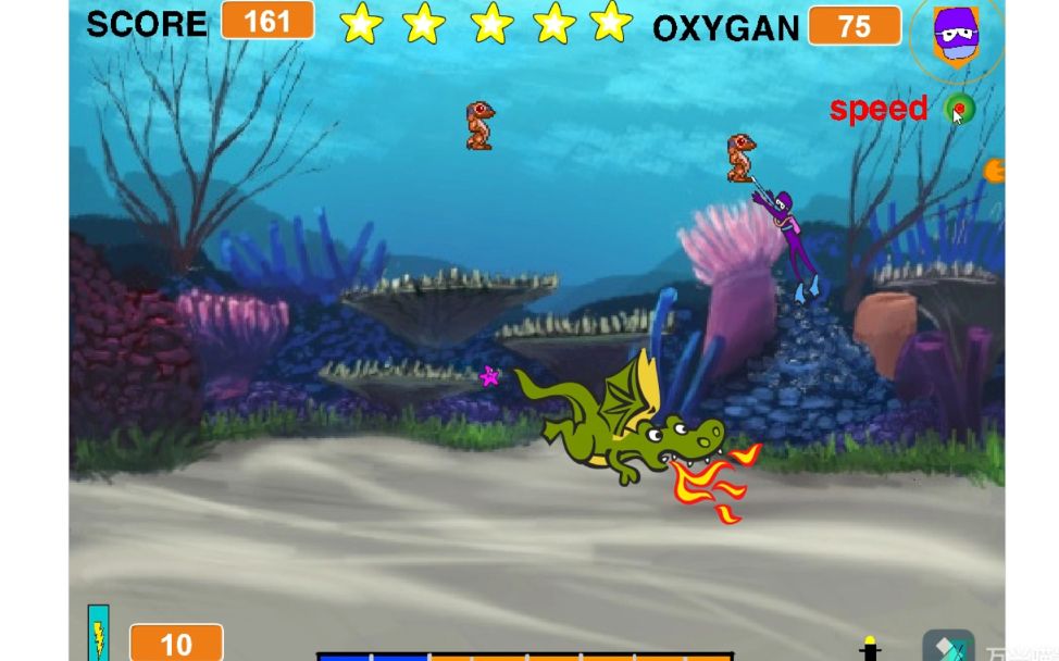 【Scratch2自制小游戏】海底猎人试玩,你能通关吗?