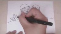 开学了,教大家画背着书包上学校的简笔画