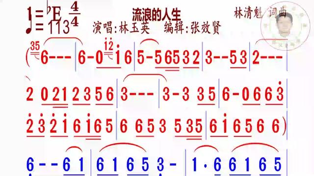 《流浪的人生》简谱演唱完整版