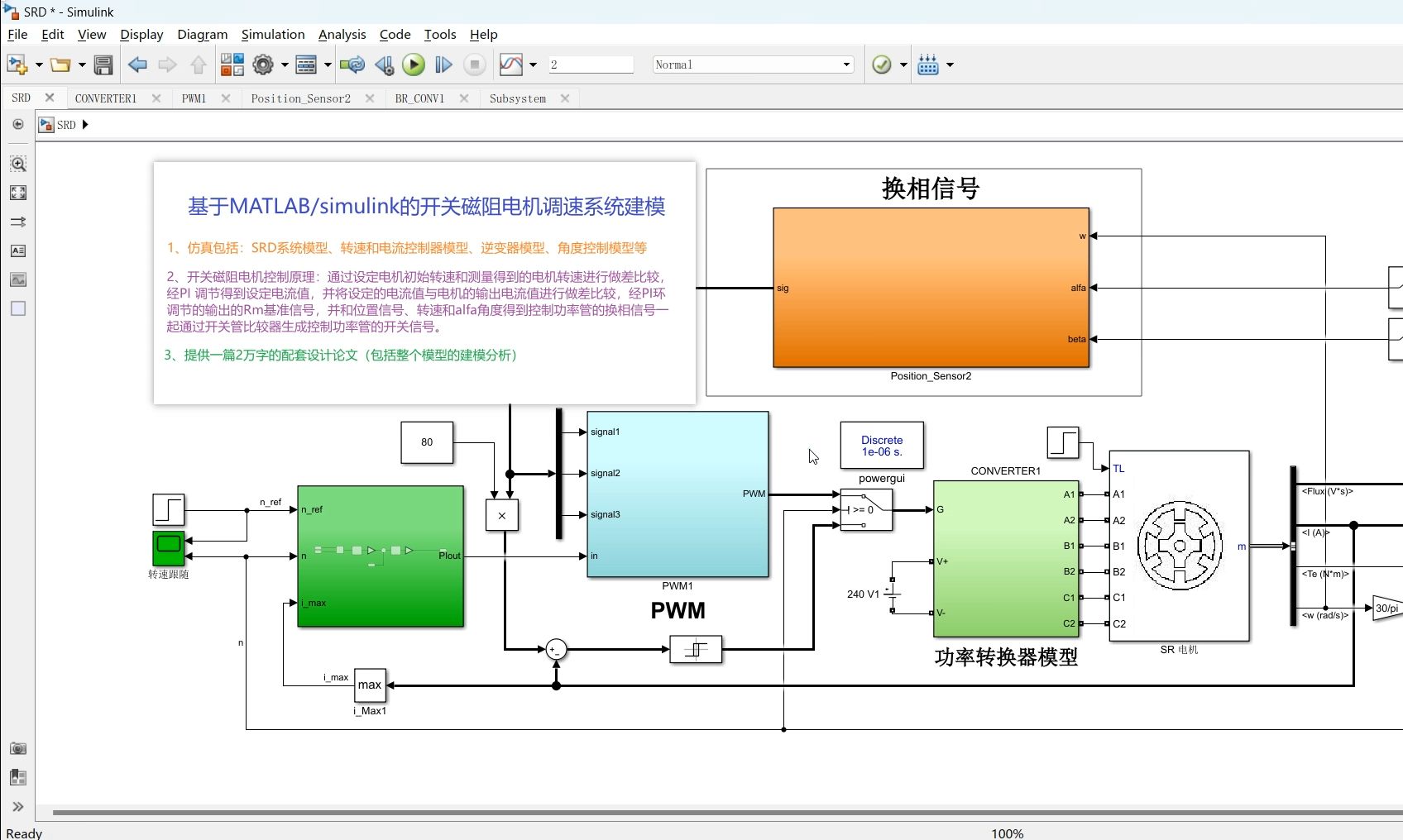 基于PWM斩压控制的开关磁阻电机调速系统建模