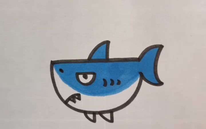 超简单的鲨鱼简笔画,快来试一试吧