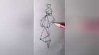 古装服饰这样画简单好看#简笔画#