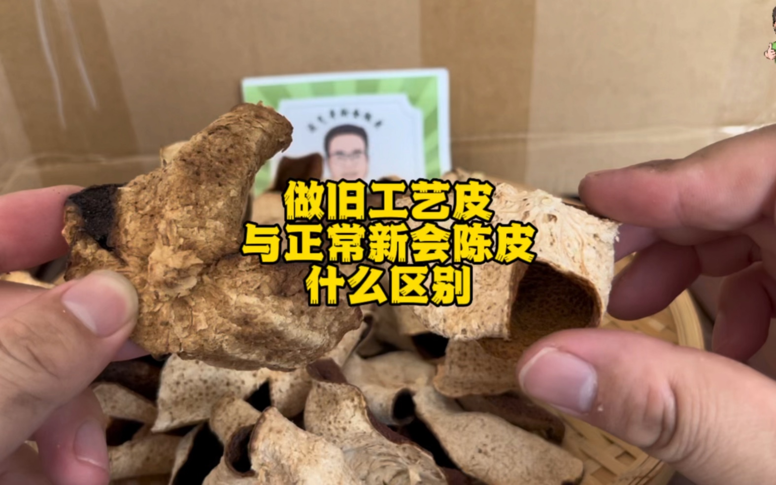 做旧工艺皮与正常新会陈皮什么区别?内囊厚薄不同,油包颜色不同
