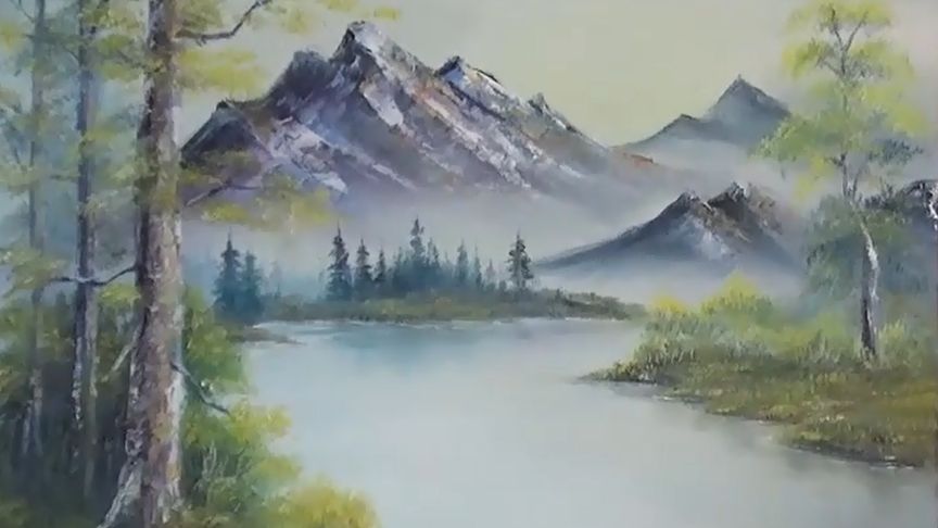 油画教程:如何绘制一幅雾气环绕朦胧的森林景色