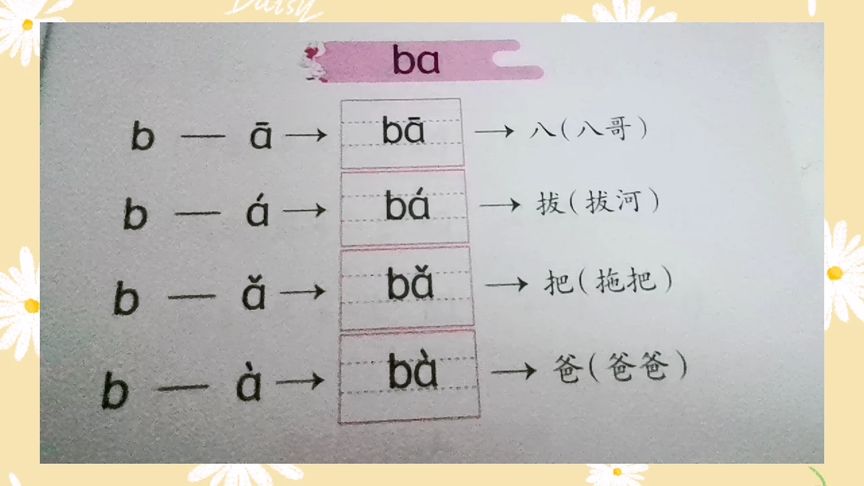 声母b和单韵母组成的拼音
