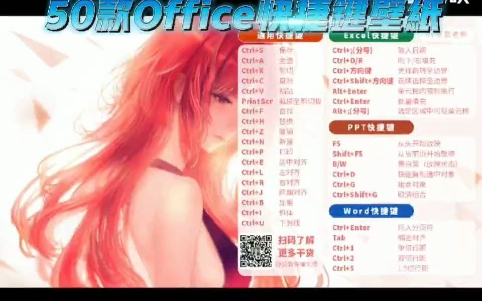 50款Office快捷键高清壁纸,总有一款适合您!