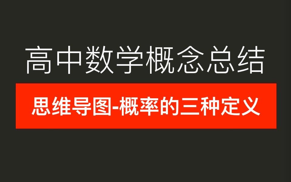 高中数学概念总结思维导图-概率的三种定义