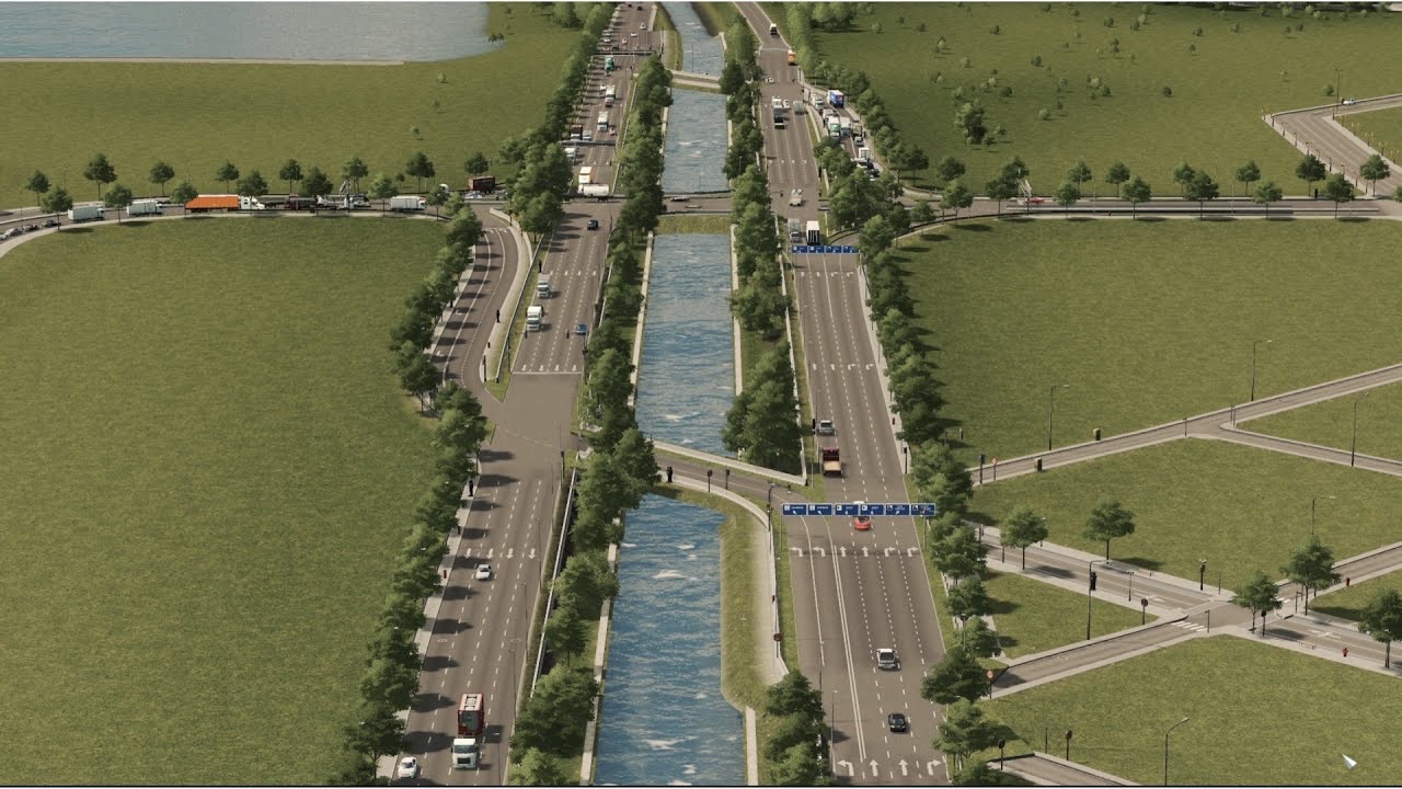4K城市天际线|东二环护城河交通流量| Cities Skylines|【每日精选】★_...