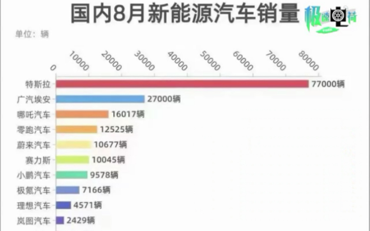 新能源汽车8月销量排行
