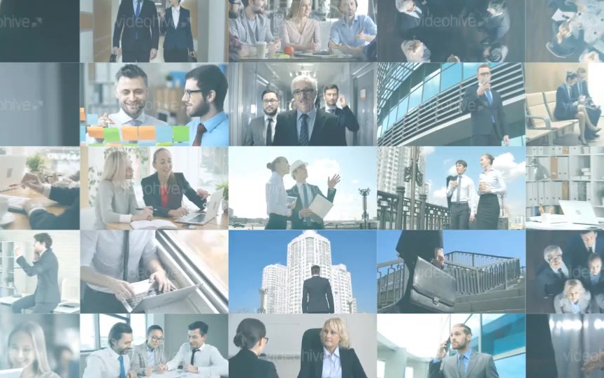 AE模板-多照片企业照片墙员工形象展示特效的动态LOGO片头模板...