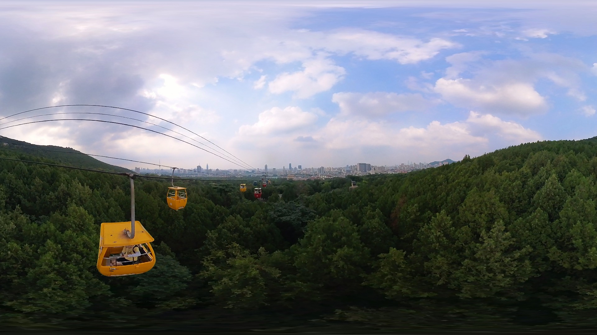 「360全景VR视频」沉浸式体验千佛山索道上行全程看济南全城