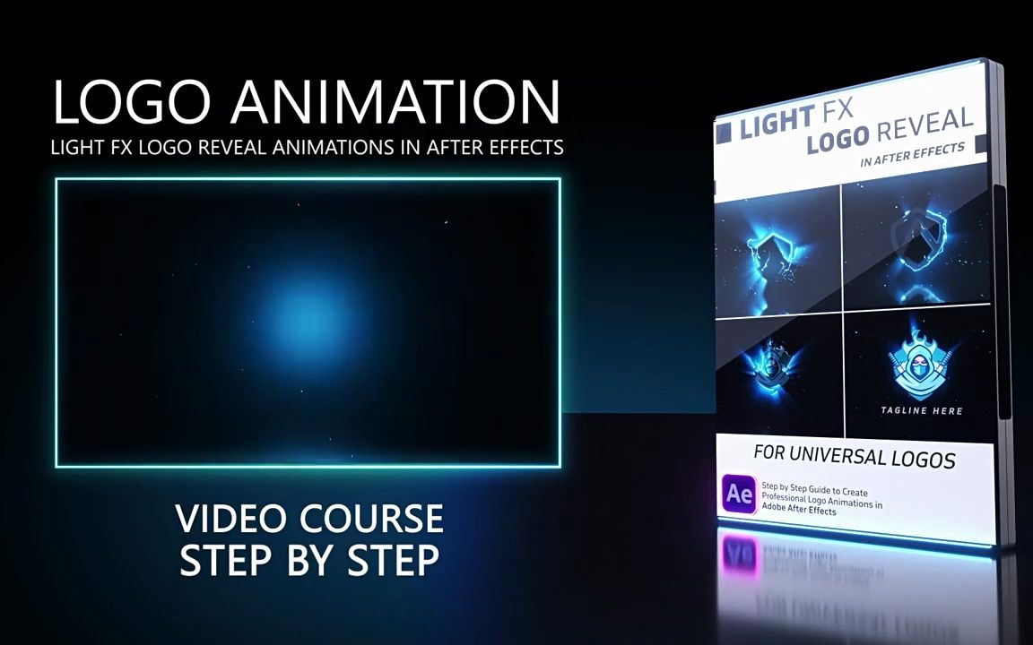 AE教程-图形LOGO标志能量电流光效描边特效制作