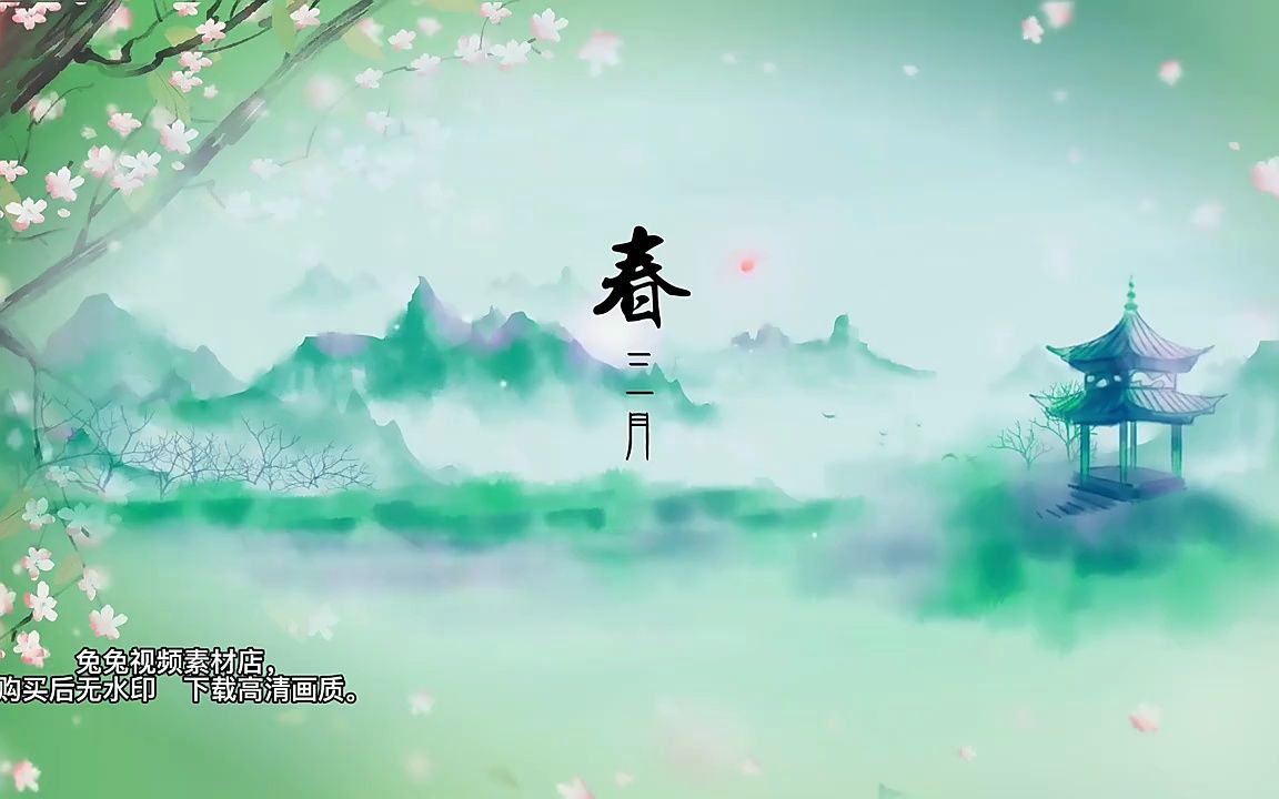 春三月 古风舞蹈背景高清视频led视频大屏幕素材