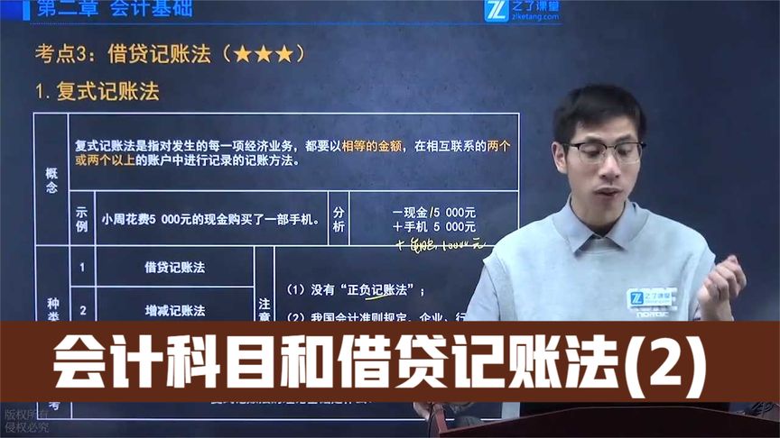 《初级会计实务》零基础:第二章第二节会计科目和借贷记账法(2)