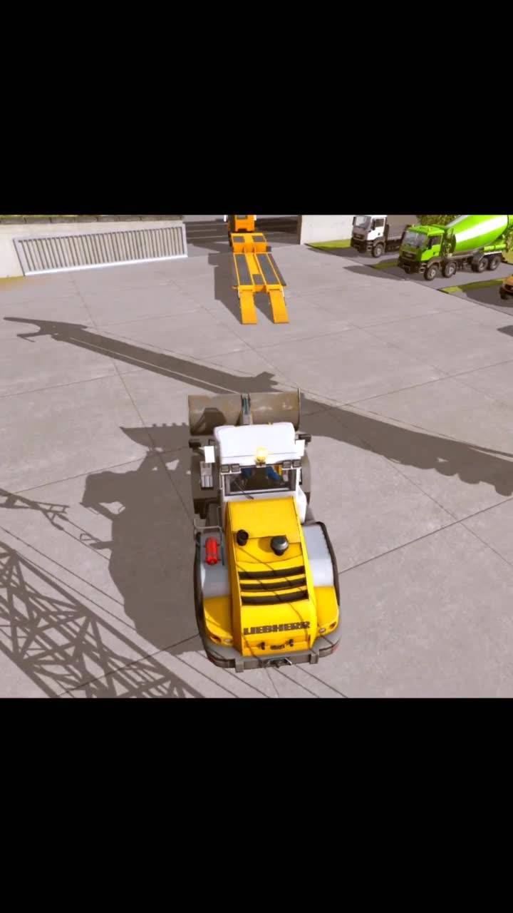 动漫:拖车拉着铲车去工地 工程车动画片大全 儿童小汽车动画